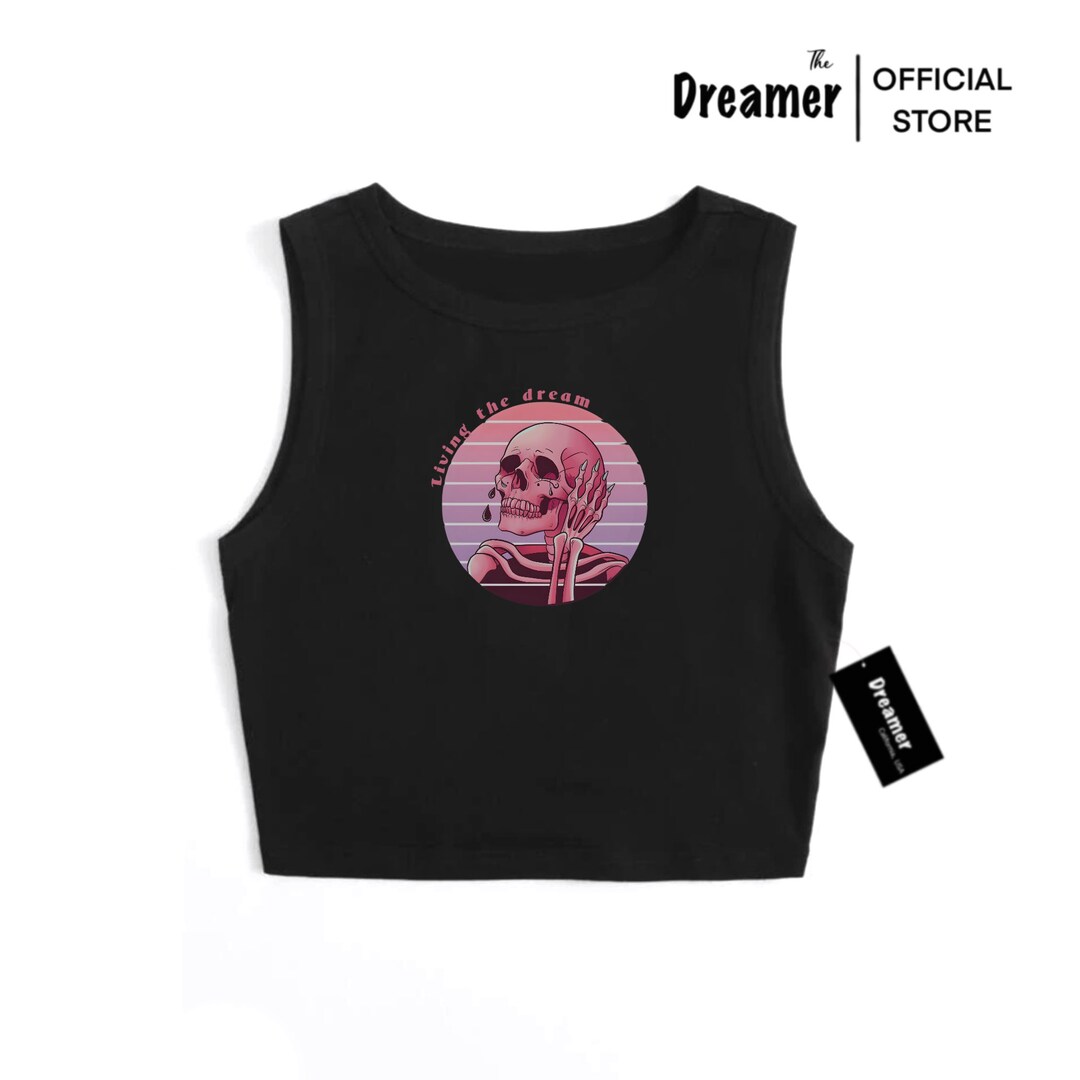 Skeleton Halloween Crop Top, Skeleton Crop Top, Cute Crop Tank Top ...