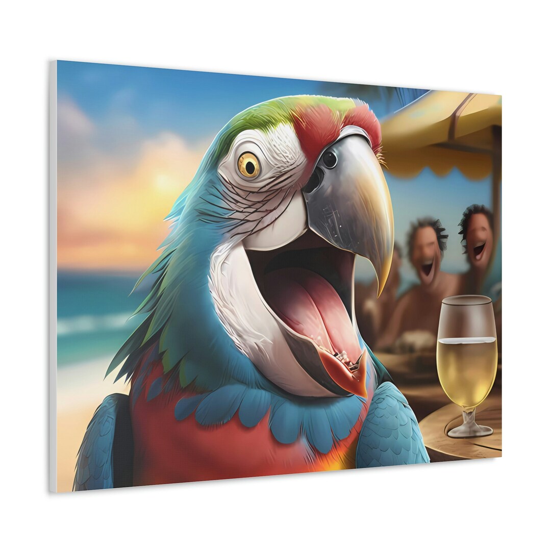 Party Parrot Canvas - Etsy