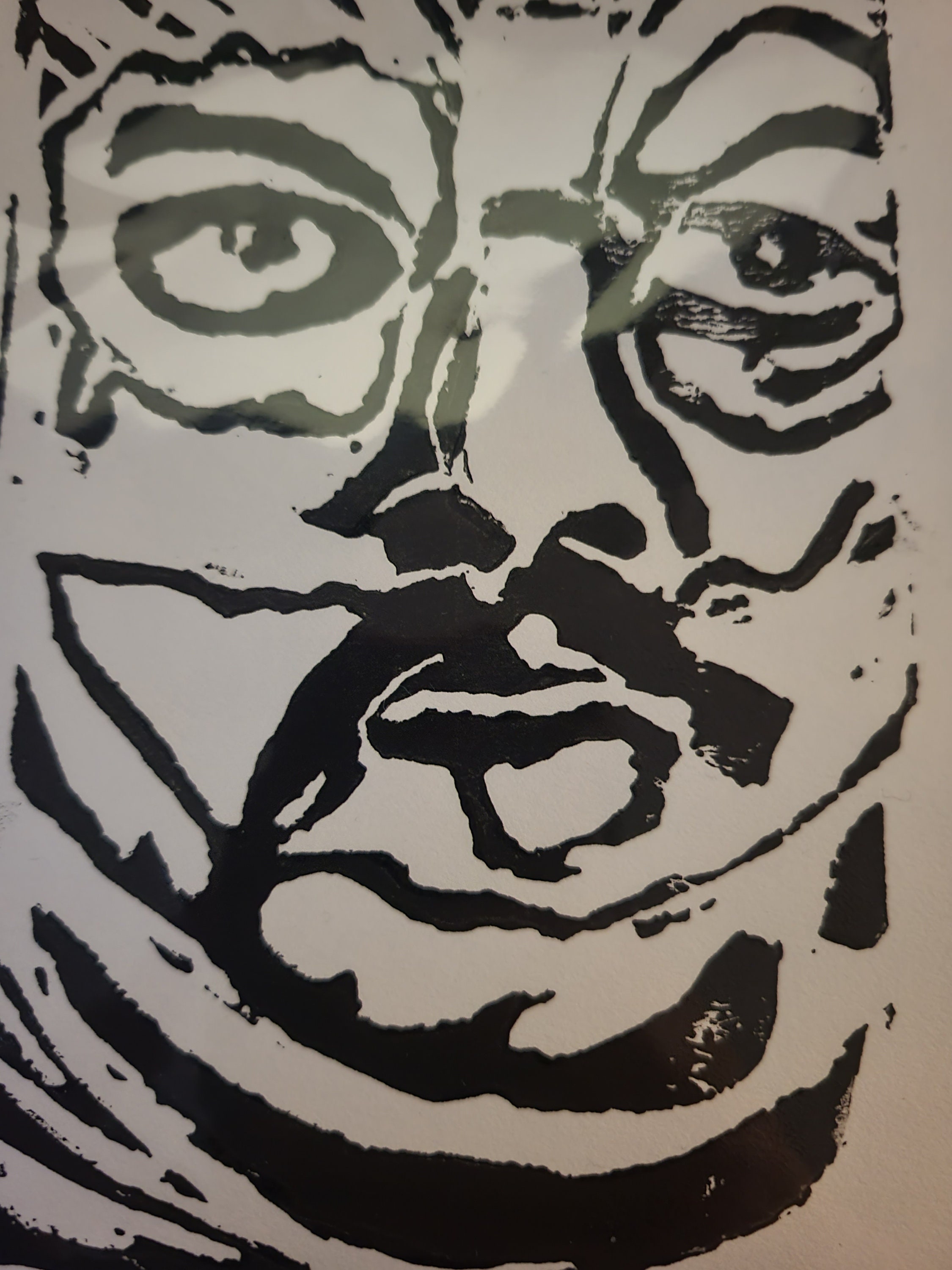 John Wayne Gacy Block Print Series 1. on 5 X 7 Printmaking Paper. Comes ...