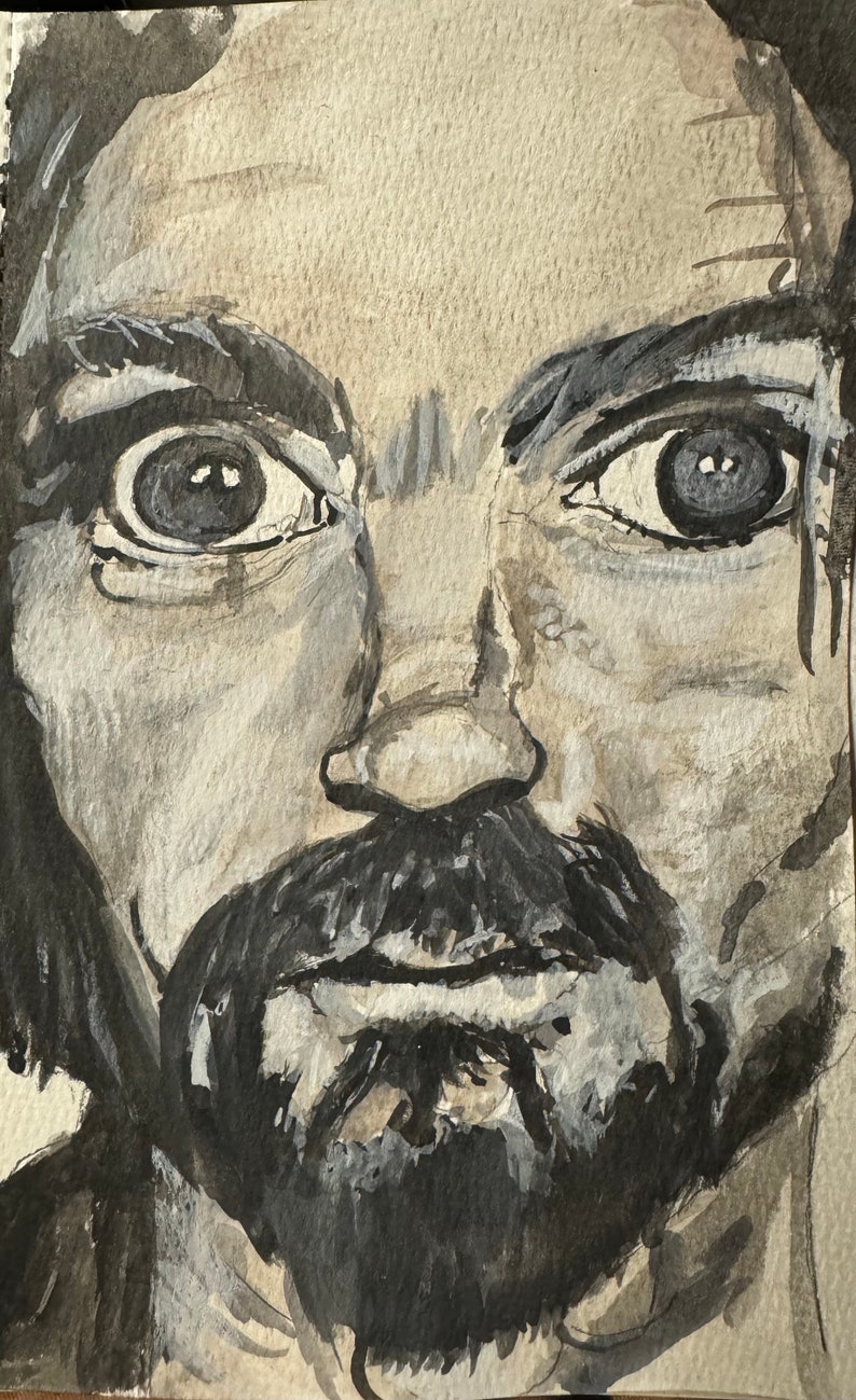 Charles Manson Original Water Color 5.5 X 8.5” - Etsy