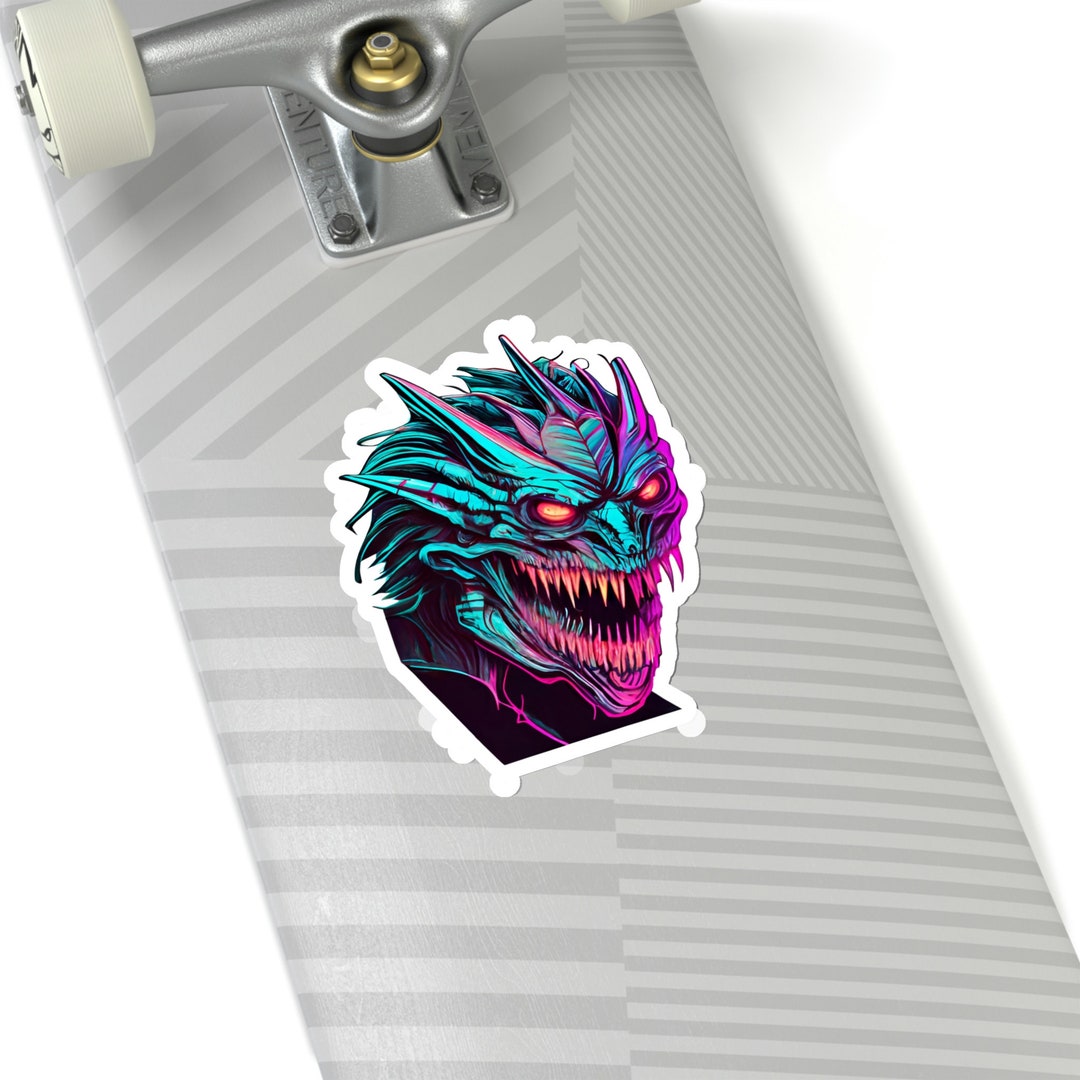 Monster Mayhem: Synthwave Horror Sticker for Your Scary Decor - Etsy