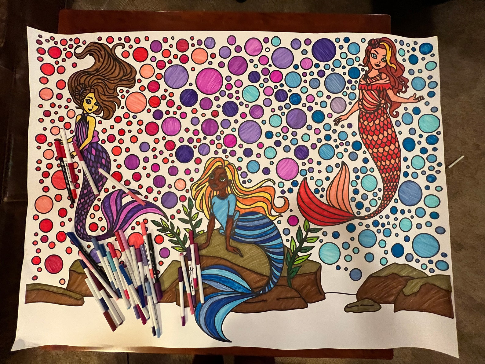 Mermaid Party Giant Coloring Poster Sheet 3ft X 4ft Table Top Coloring ...