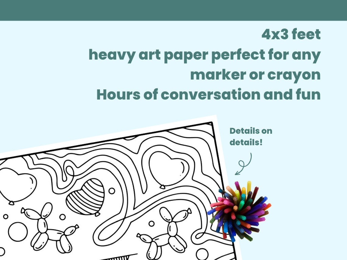 Happy Birthday | Giant Coloring Poster Sheet | 3ft X 4ft | Table Top ...