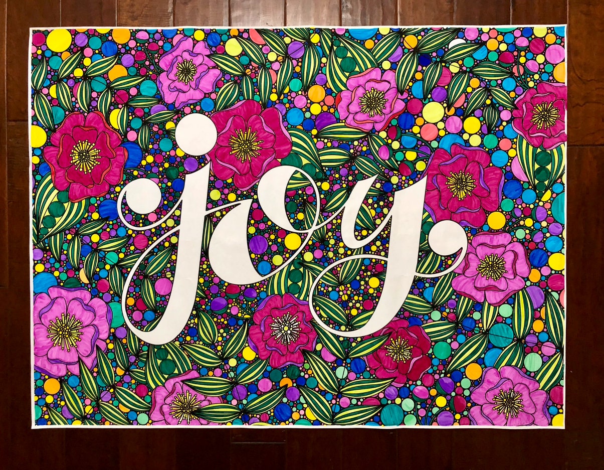 Joy Giant Coloring Poster Sheet 3ft X 4ft Table Top - Etsy