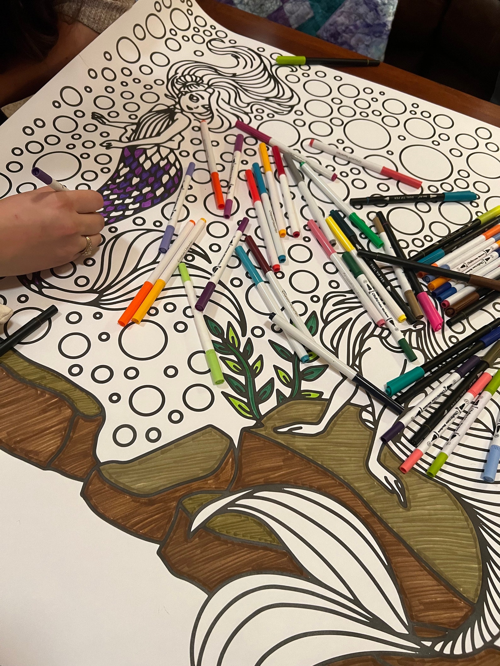 Mermaid Party | Giant Coloring Poster Sheet | 3ft X 4ft | Table Top ...