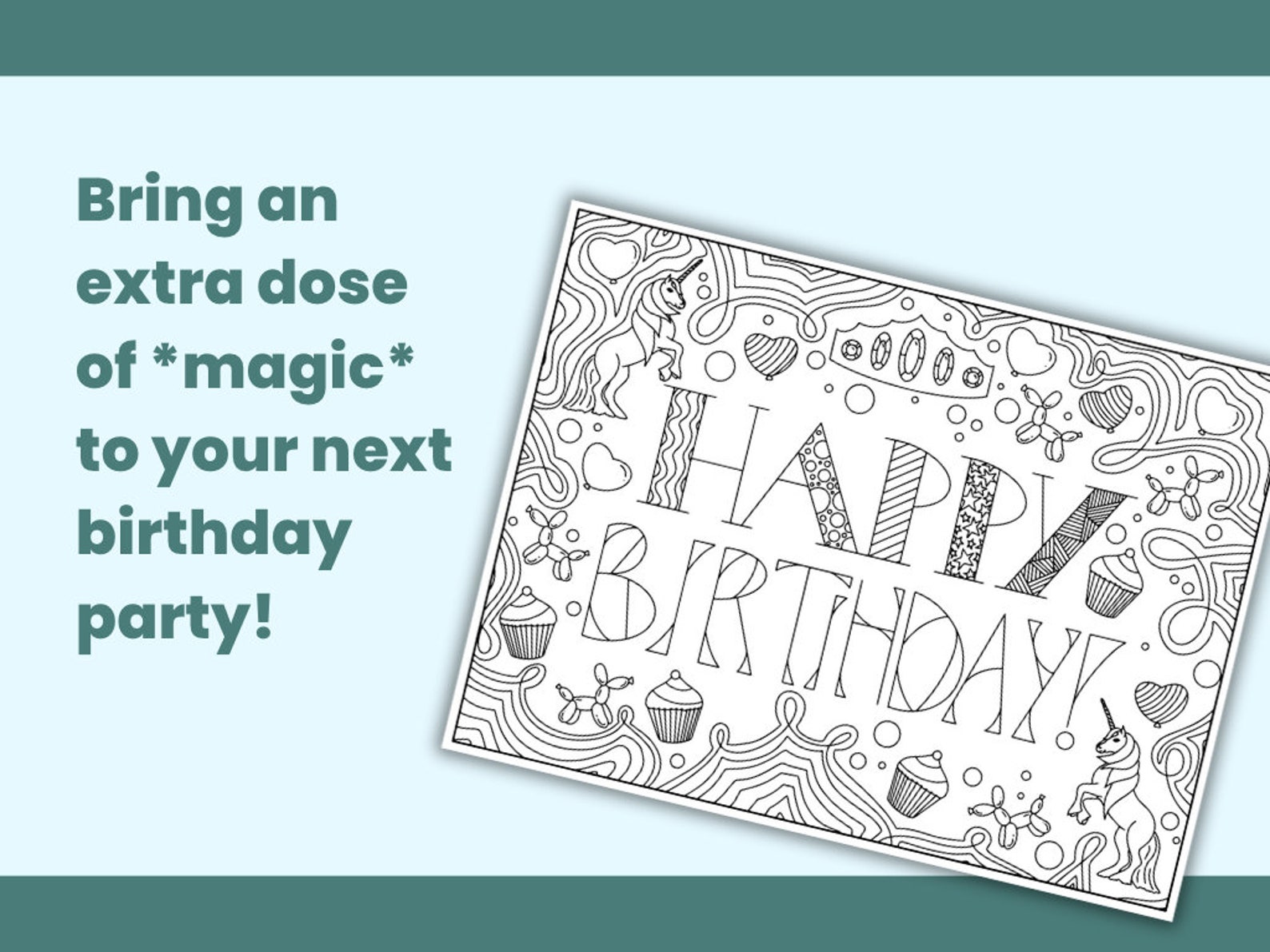 Happy Birthday | Giant Coloring Poster Sheet | 3ft X 4ft | Table Top ...
