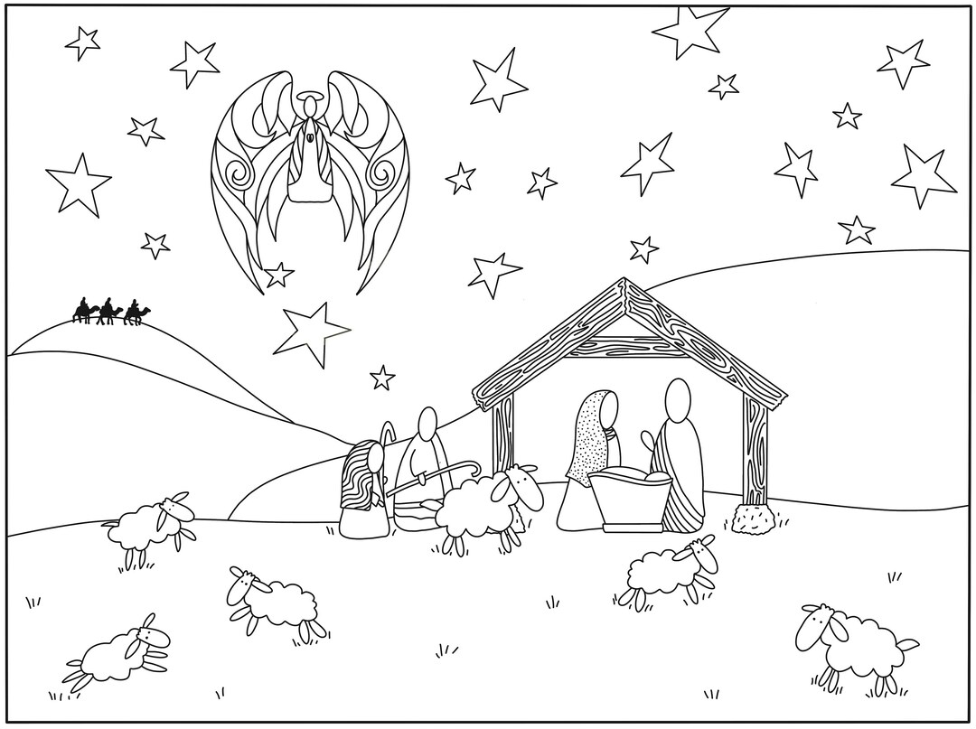 Christmas Nativity | Giant Coloring Poster Sheet | 3ft X 4ft | Table ...