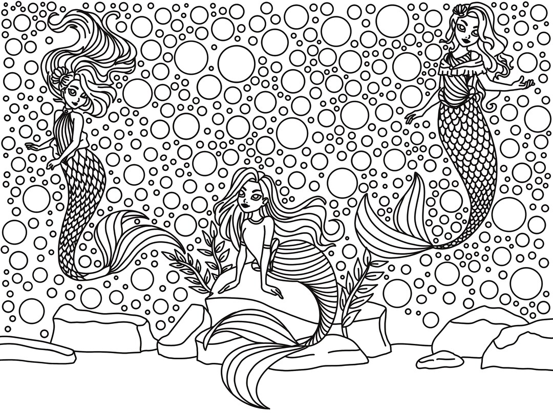 Mermaid Party | Giant Coloring Poster Sheet | 3ft X 4ft | Table Top ...
