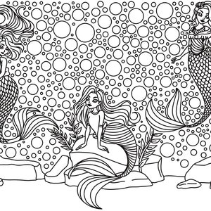 Mermaid Party | Giant Coloring Poster Sheet | 3ft X 4ft | Table Top ...