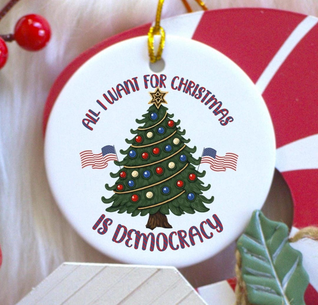 Democracy Tree Ornament, Democracy Christmas Ceramic Ornament ...