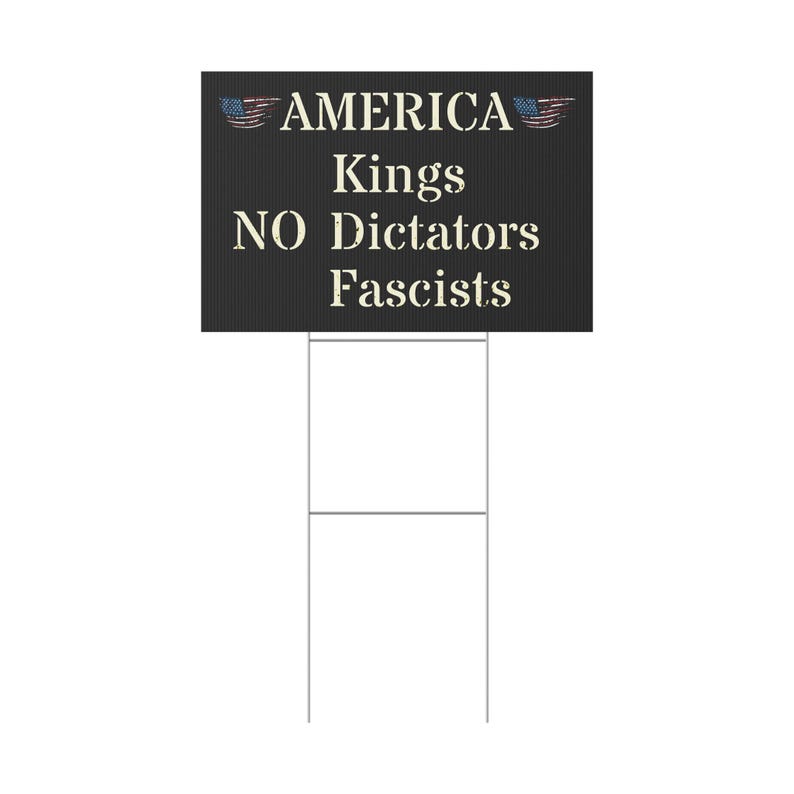 NO KINGS Yard Sign, No Kings Protest Sign, Anti Trump Yard Sign, Anti ...