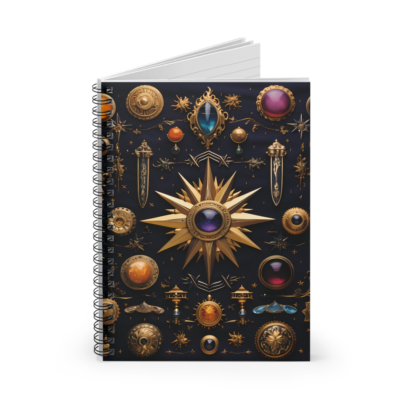 Mystical Jewel Spiral Lined Notebook, Jewel Tone Colors Journal, Dream ...