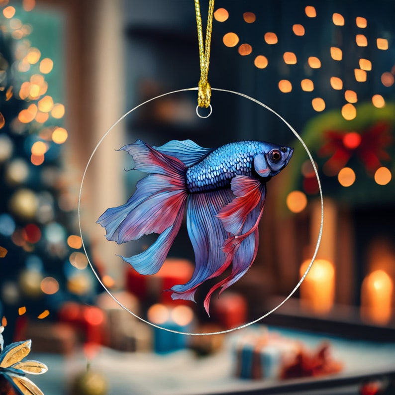 Betta Fish Acrylic Ornament, Betta Fish Lover Gift, Betta Mom Gift ...
