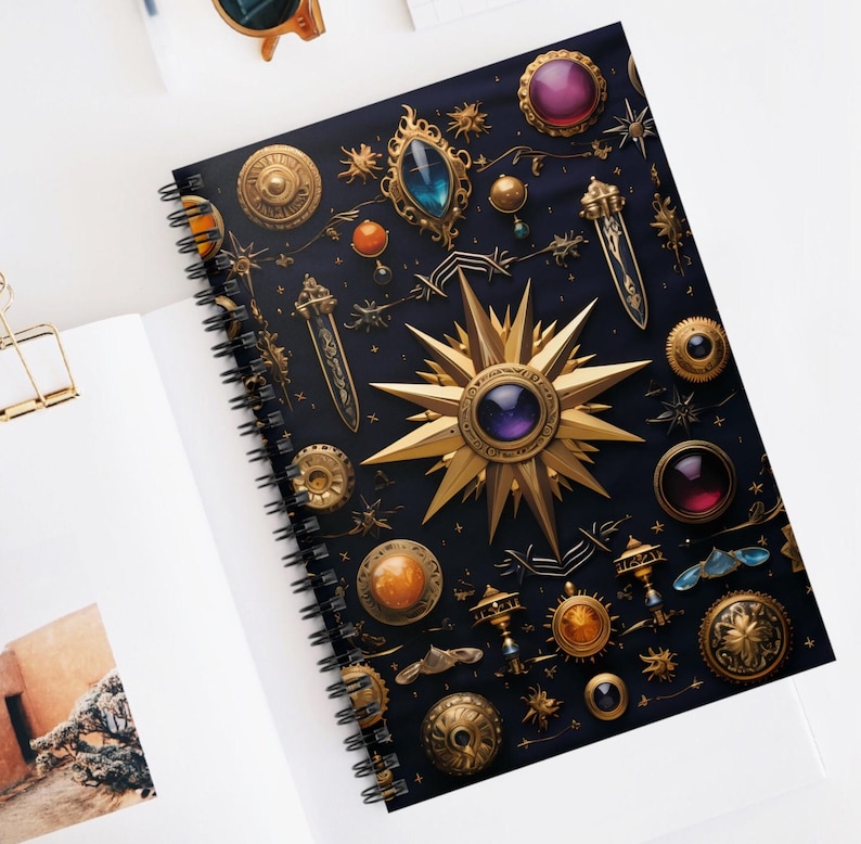 Mystical Jewel Spiral Lined Notebook, Jewel Tone Colors Journal, Dream ...