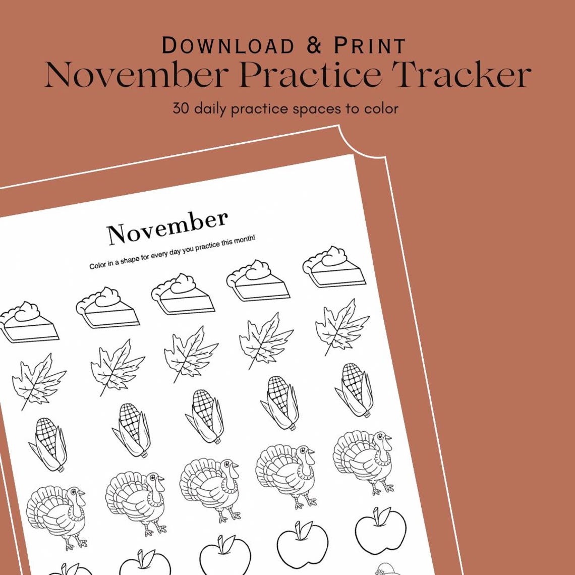 November Practice Tracker | November Chart | Music Tracker | Practice ...