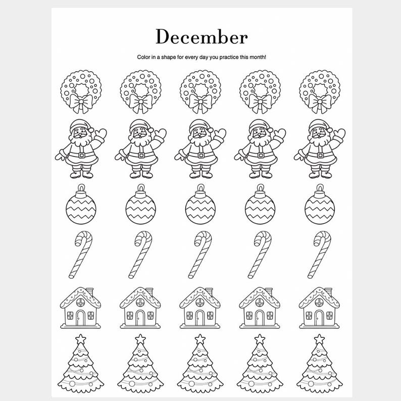 December Practice Tracker | December Chart | Music Tracker | Practice ...