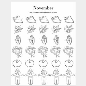 November Practice Tracker | November Chart | Music Tracker | Practice ...