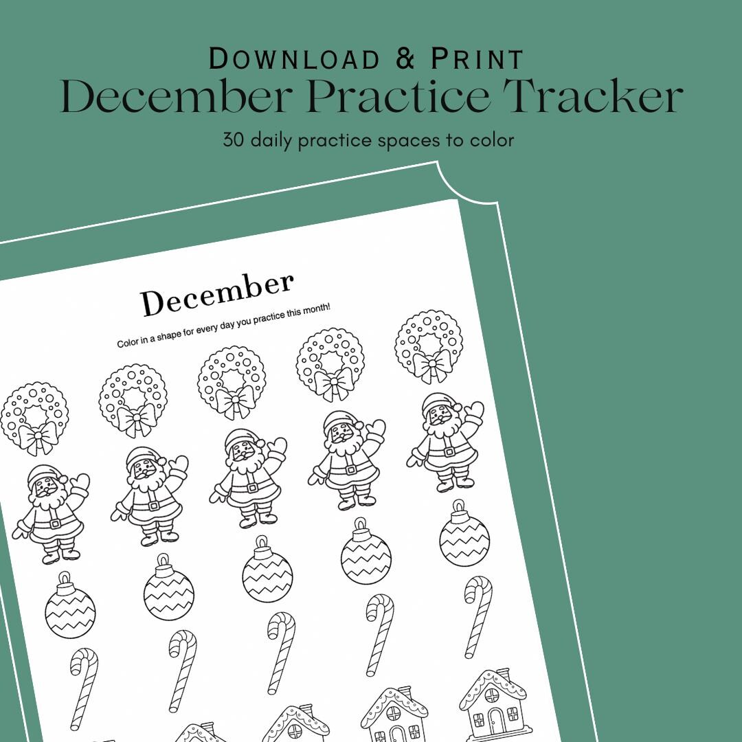 December Practice Tracker | December Chart | Music Tracker | Practice ...