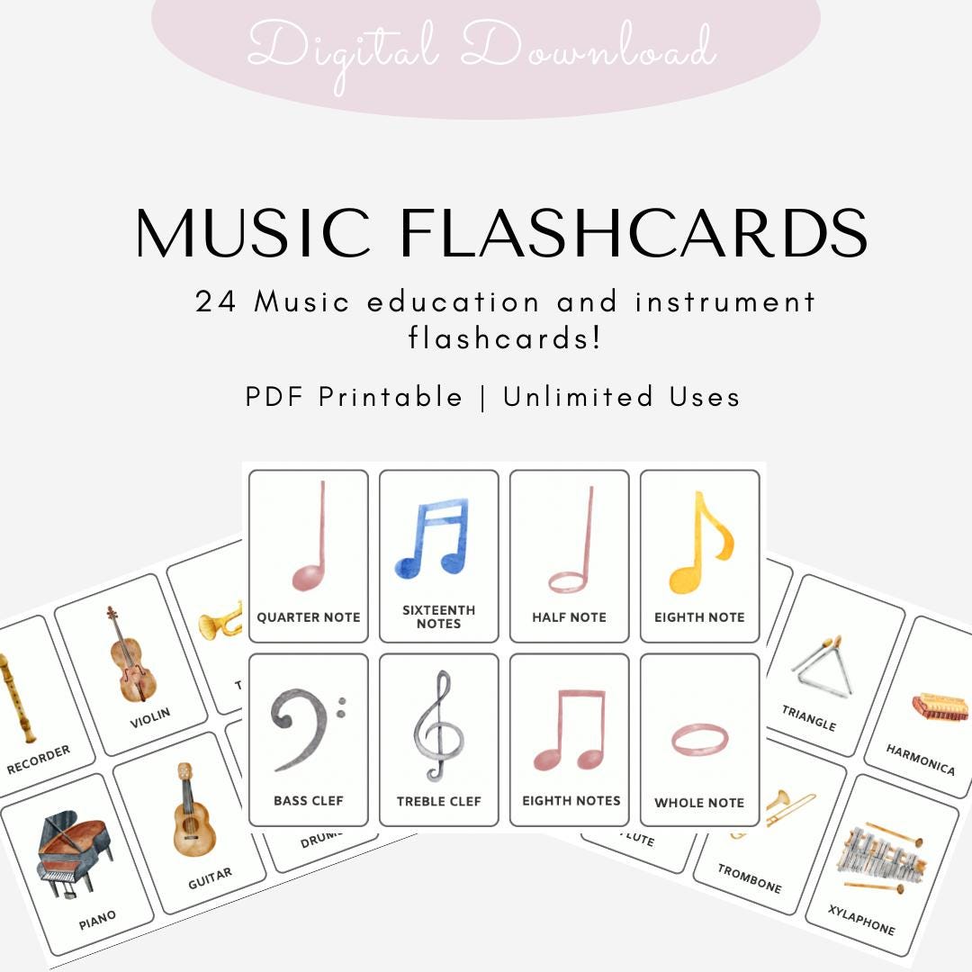 Music Flashcards | Instrument Flashcards | Music Theory Flashcards ...