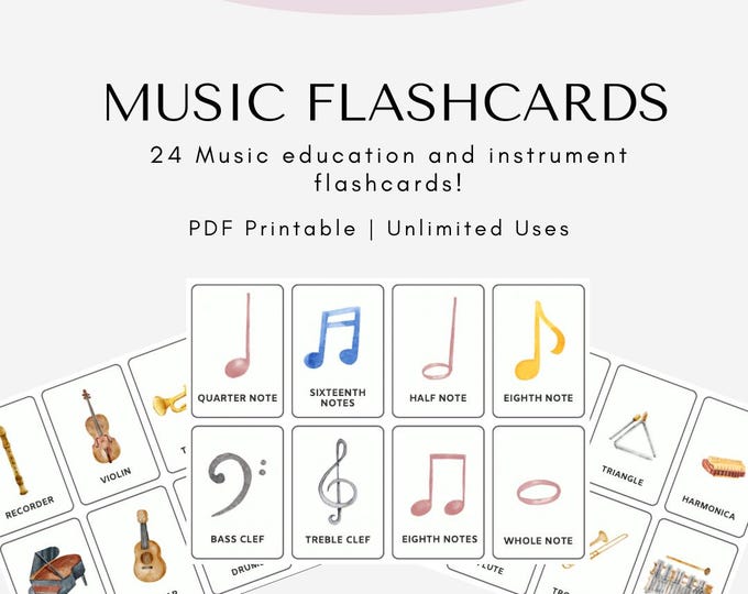 80 MUSIC Flashcards | Printable Flashcards | Musical Instruments ...