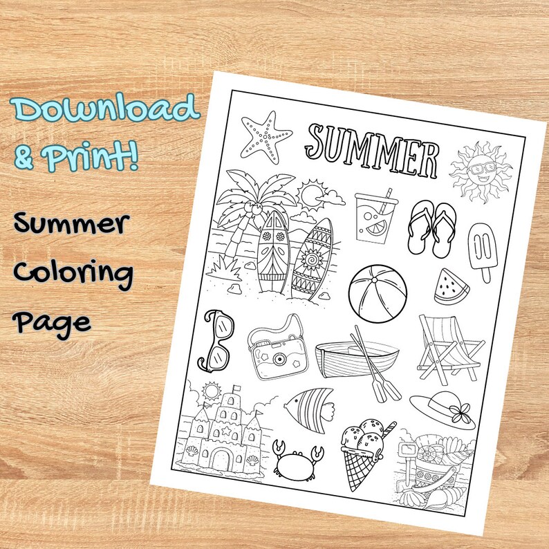 Summer Coloring Page | Summer | Coloring | Kids Coloring | Fun Summer ...