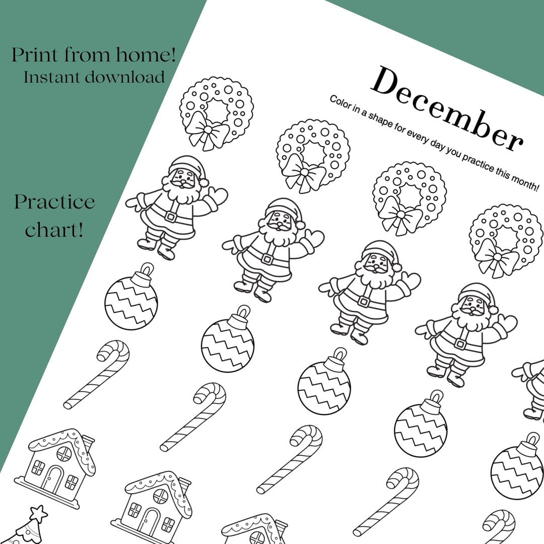 December Practice Tracker | December Chart | Music Tracker | Practice ...