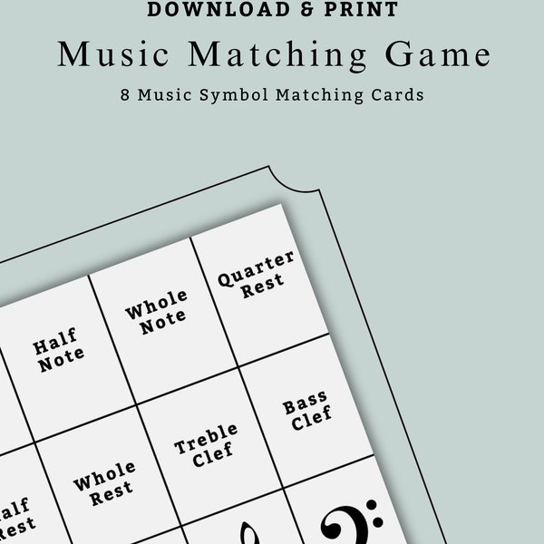 Music Matching Game Music Games Fun Games Music Symbols Music Symbol ...