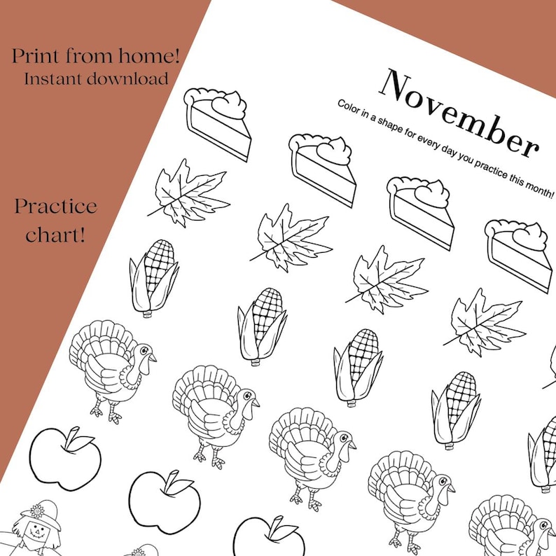 November Practice Tracker | November Chart | Music Tracker | Practice ...