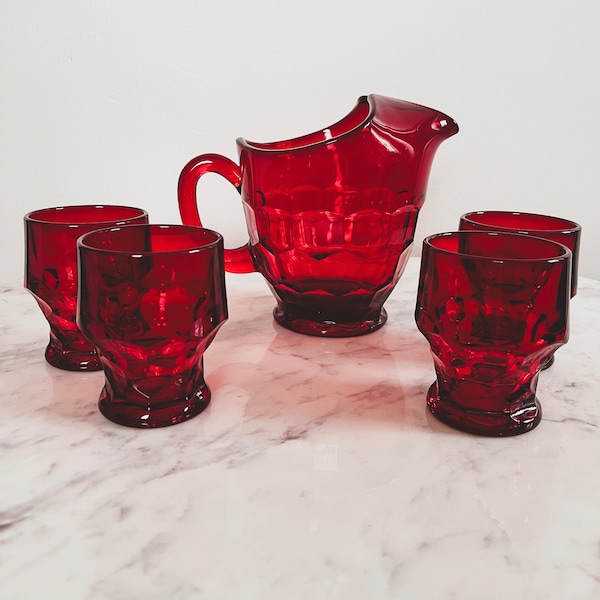 Viking Ruby Red Glassware - Etsy