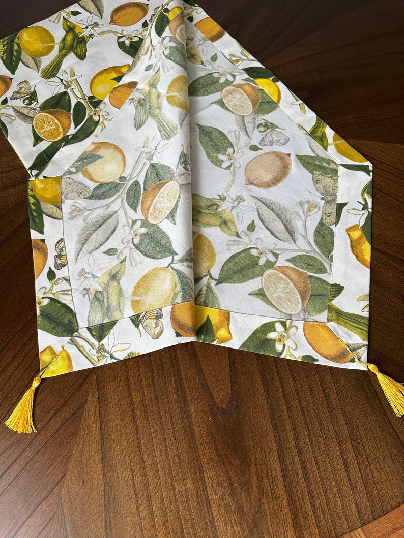 Lemon Table Runner Set With 4 Placemats Lemon Design Lemon - Etsy