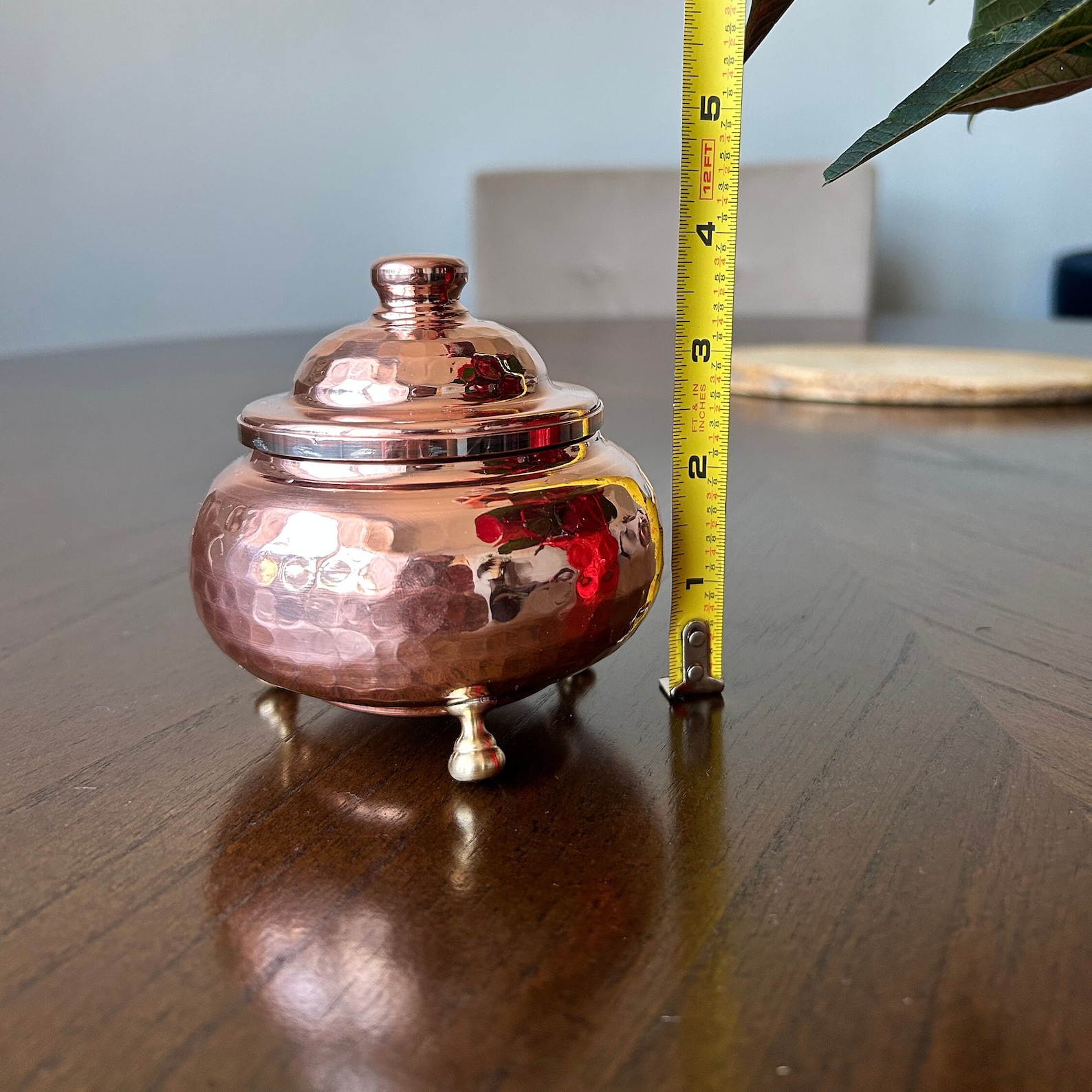 Hammered Copper Bowl With Lid, Candy Bowl, Sugar Bowl, Handmade, Home ...