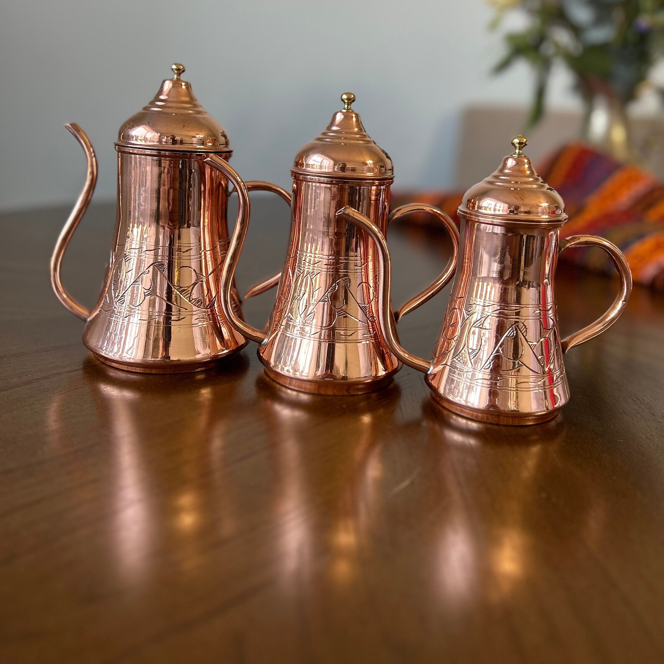 Copper Oil Dispenser, Handmade inlaid by Skillful Hands in the land of ...
