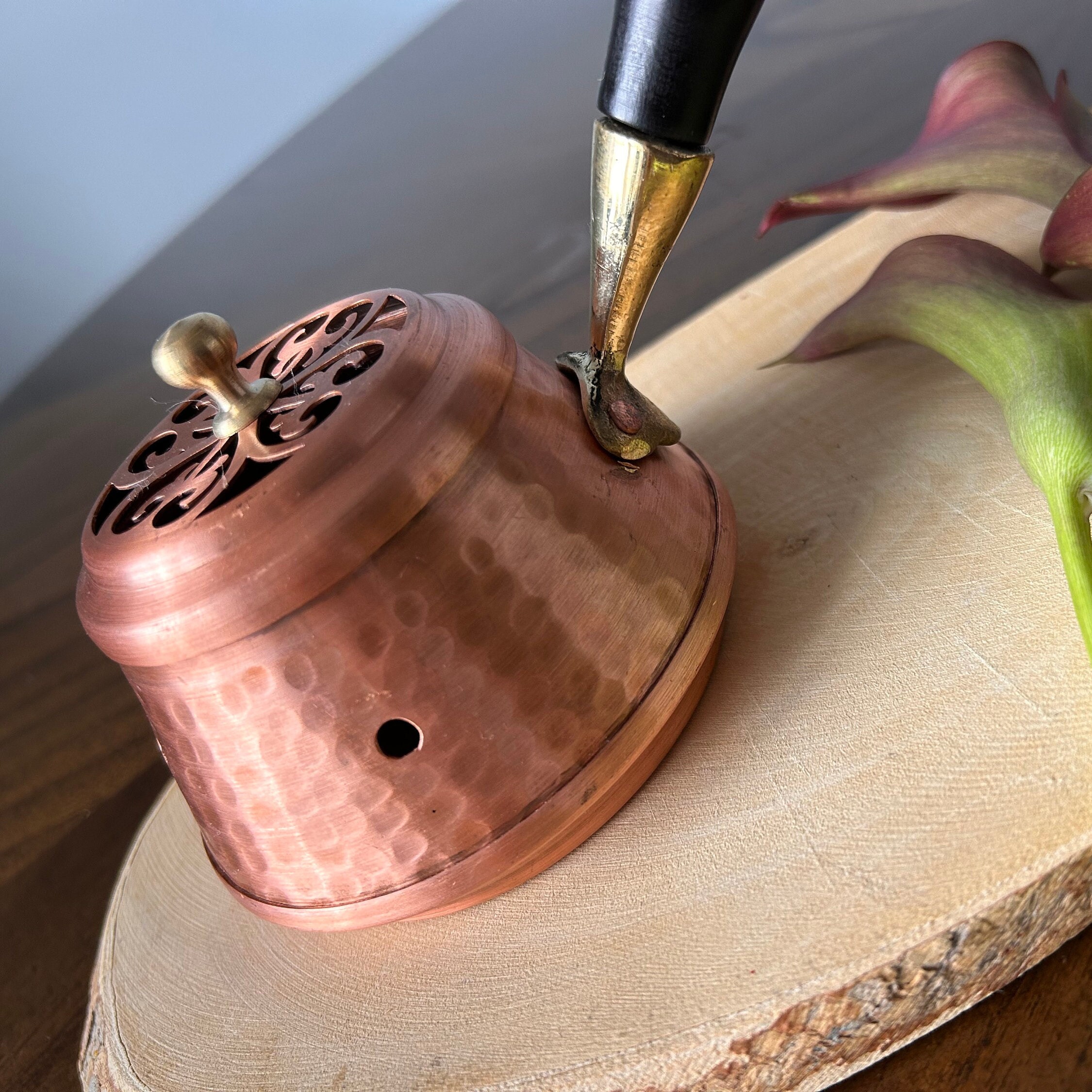 Hammered Copper Censer Copper Incense Holder Incense Burner - Etsy
