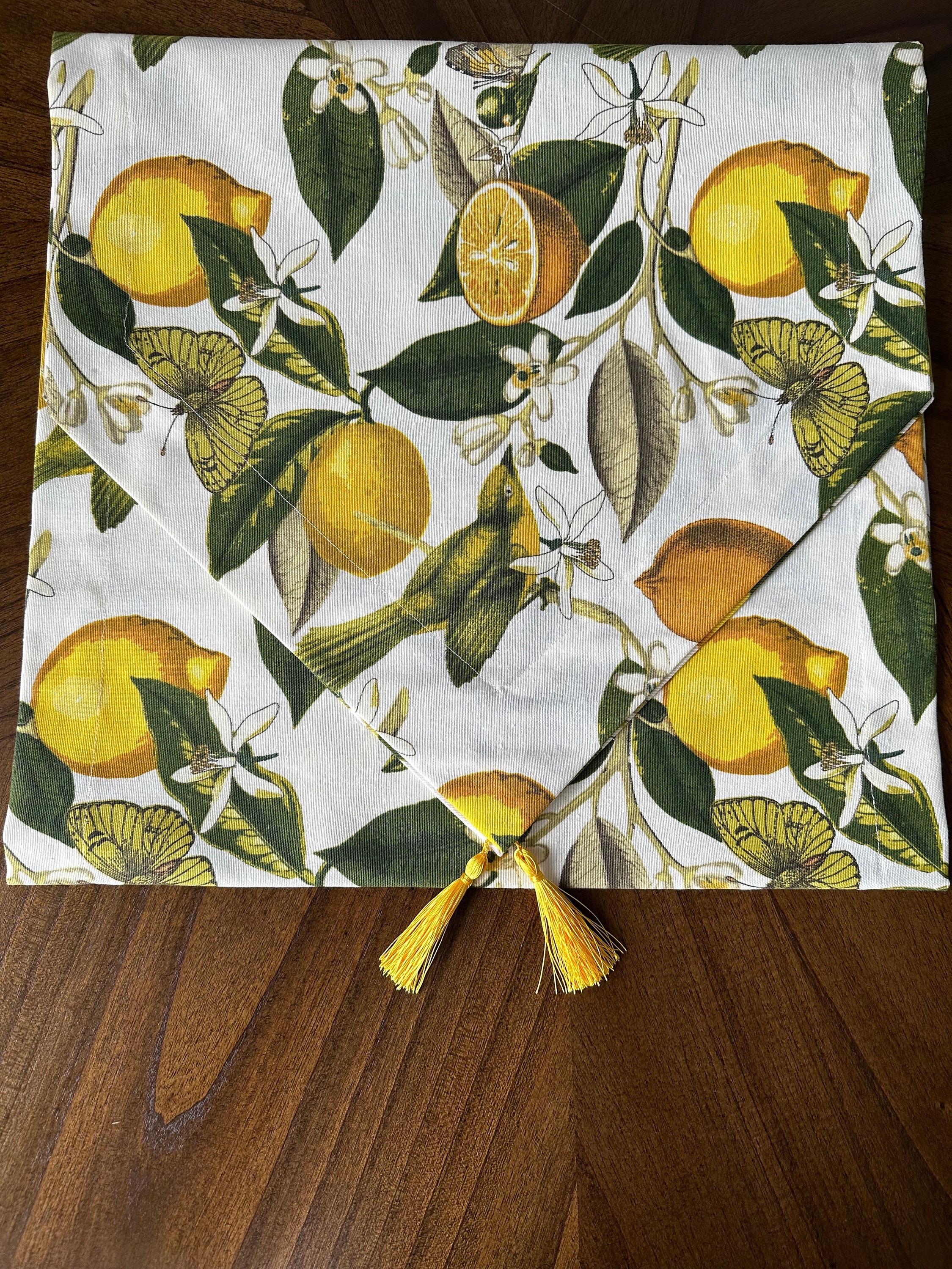 Lemon Table Runner Set With 4 Placemats Lemon Design Lemon - Etsy