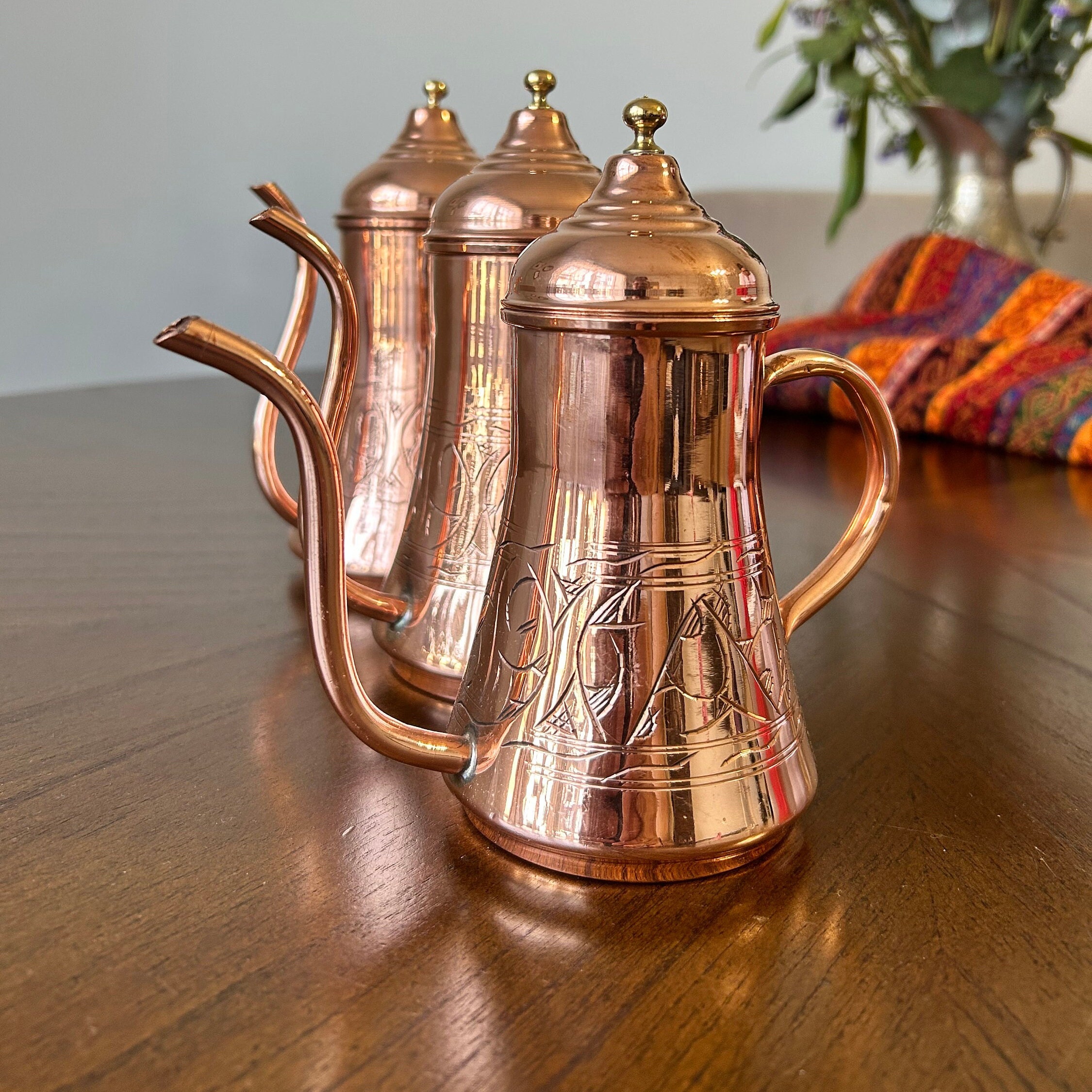 Copper Oil Dispenser, Handmade inlaid by Skillful Hands in the land of ...