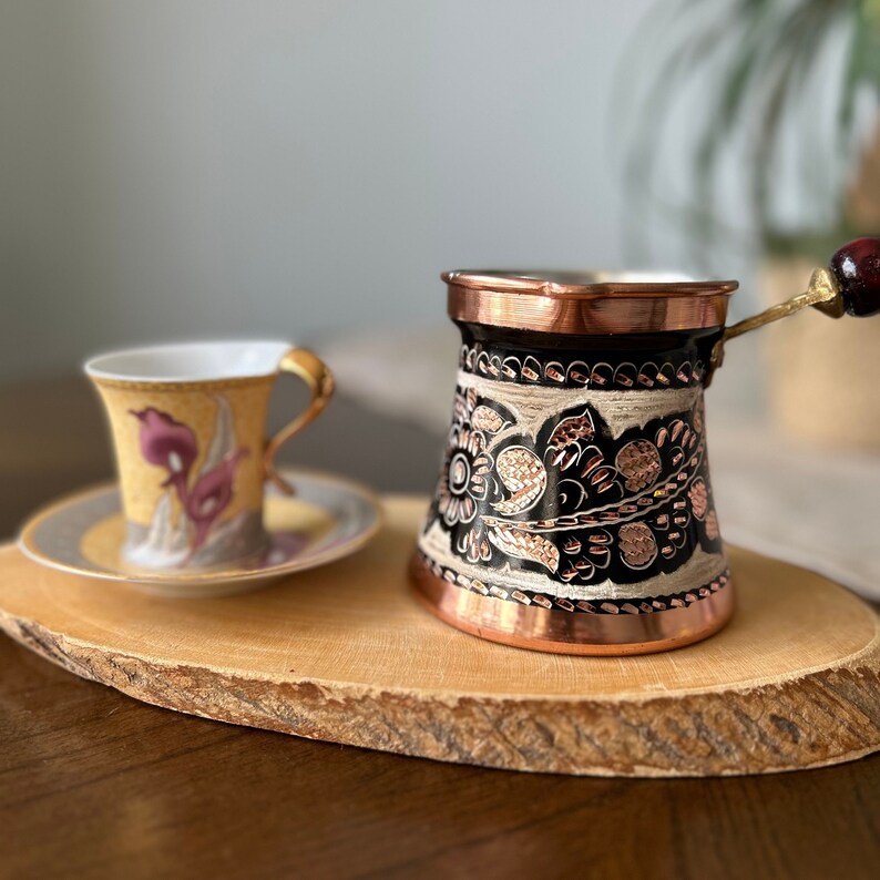 Copper Coffee Pot, Traditional Coffee Pot, Cezve, Handmade Engraved ...