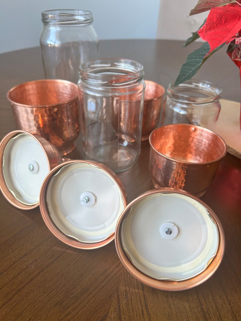 Set of 3 Copper Container / Glass Jar Copper Cruet Spice Jar - Etsy UK