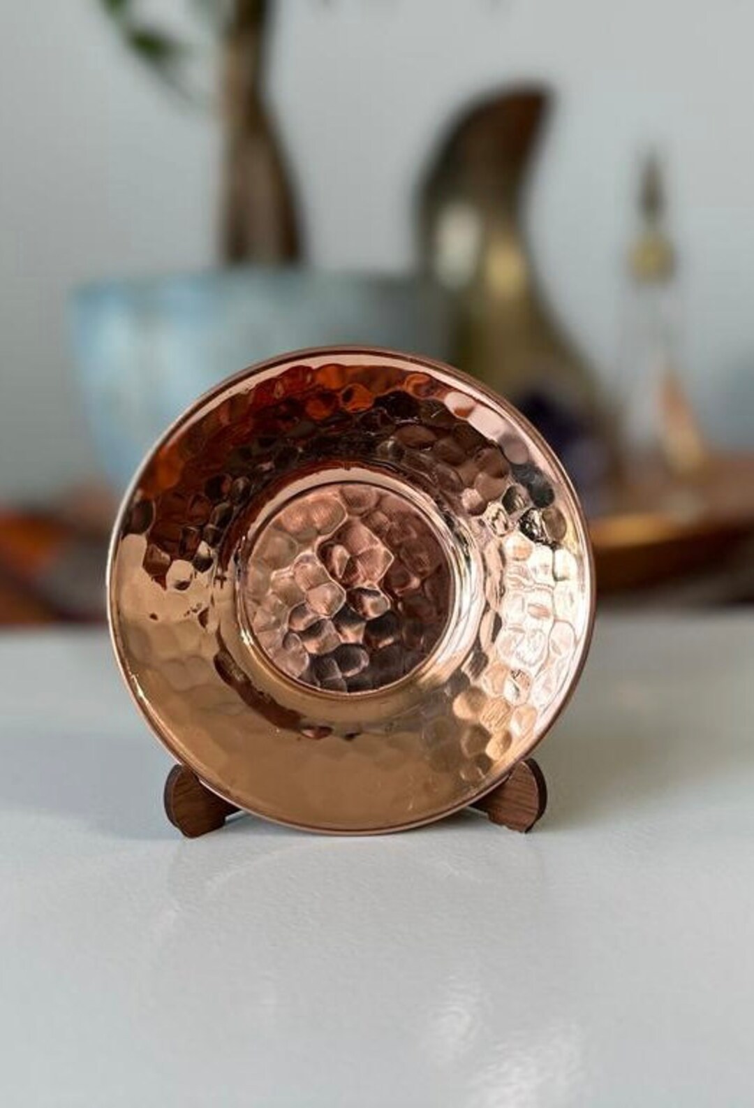 Hammered Copper Bowl, Copper Coaster, Espresso Cup Saucer, Utility Bowl ...