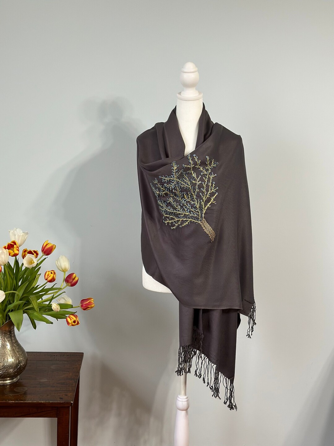 Embroidery Scarf, Shawl, Pashmina / Handmade - Etsy