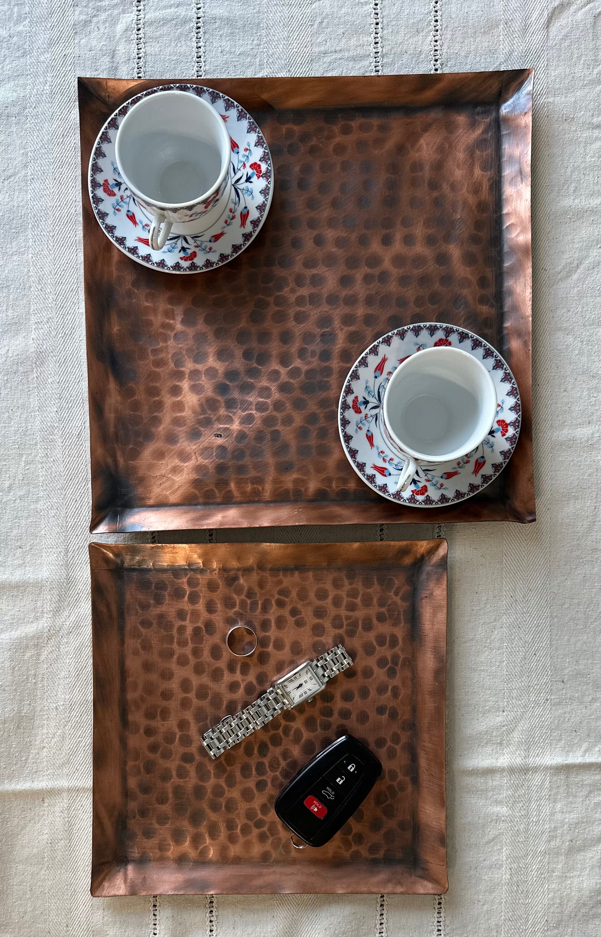 Hammered Copper Tray, Square Tray / Dish, Handmade in the land of ...