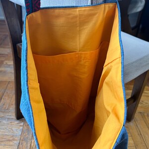 Denim Tote Bag, Shoulder Bag, Handmade Bag, Traditional Texture Fabric ...