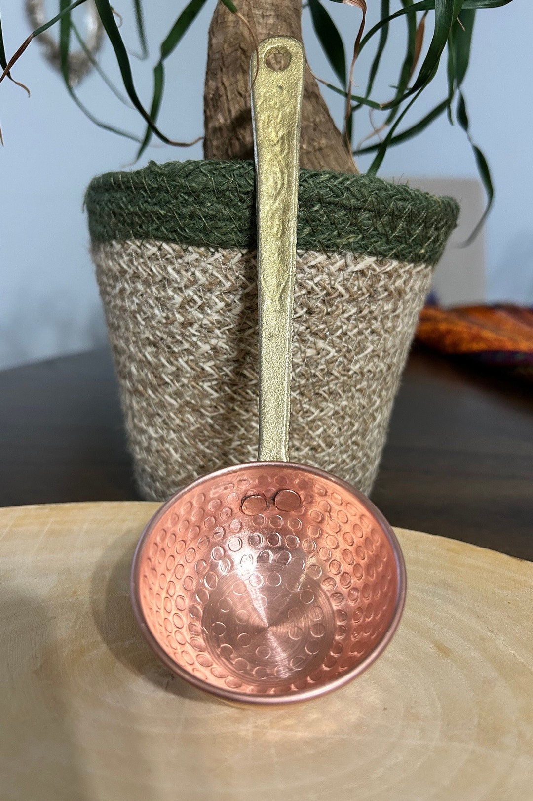 Hammered Copper Ladle With Brass Handle: Coffee Scoop, Kitchen Decor - Etsy