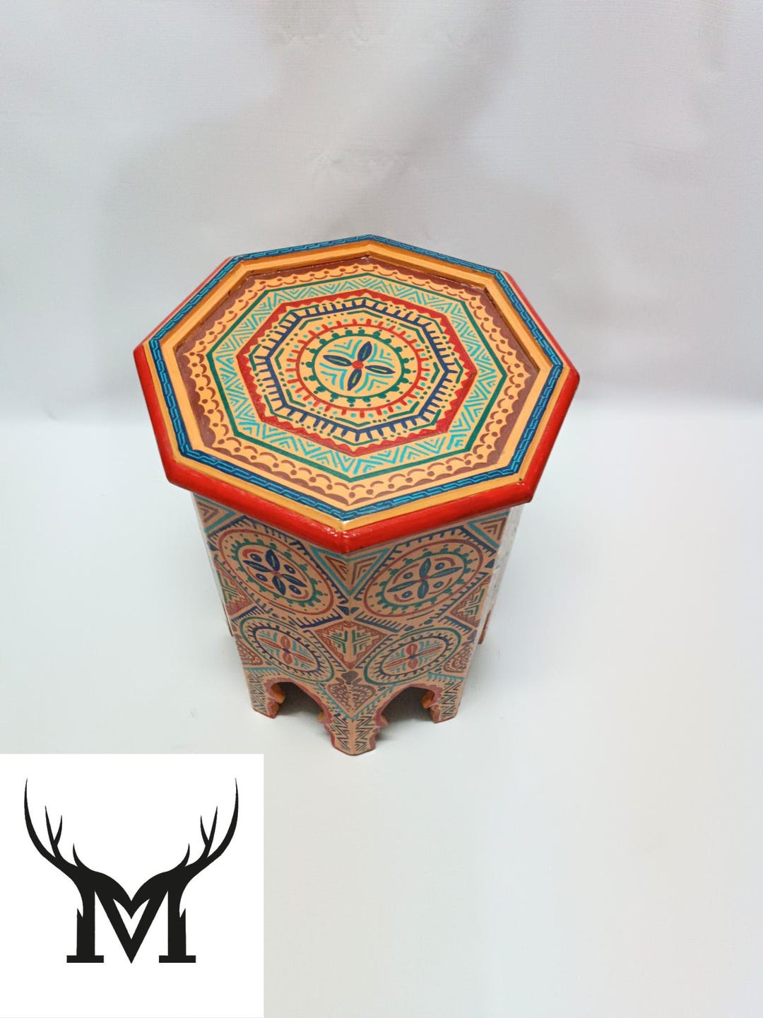 End Table, Moroccan Handmade and Handpainted Side Table, Decorative ...