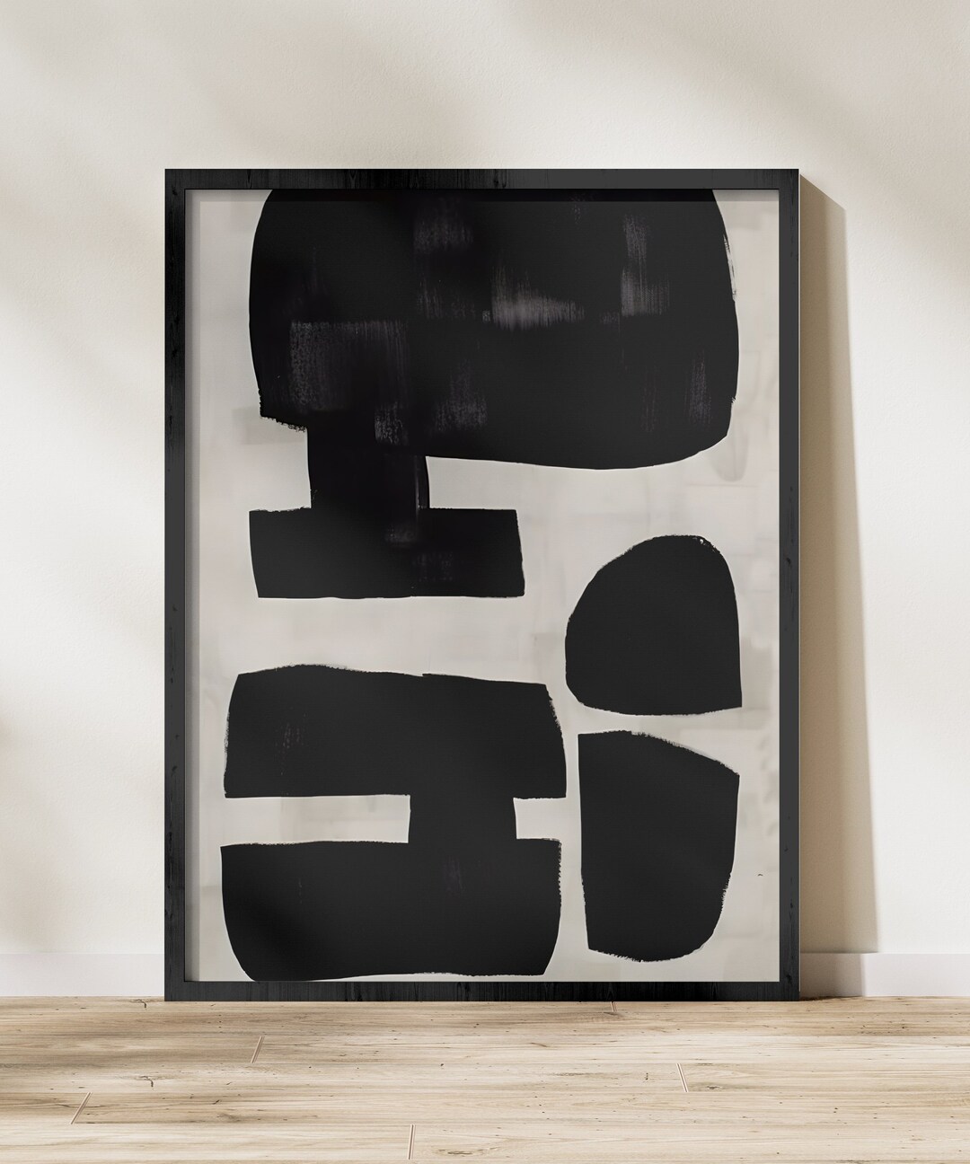 Black Abstract Print Gift Wall Art Abstract Print Large Organic Shapes ...