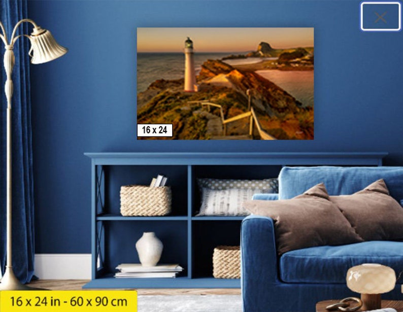 Photography Canvas: Lighthouse Sunrise, Castlepoint, NZ Digital Art ...