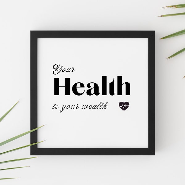 Health is Wealth Poster - Etsy