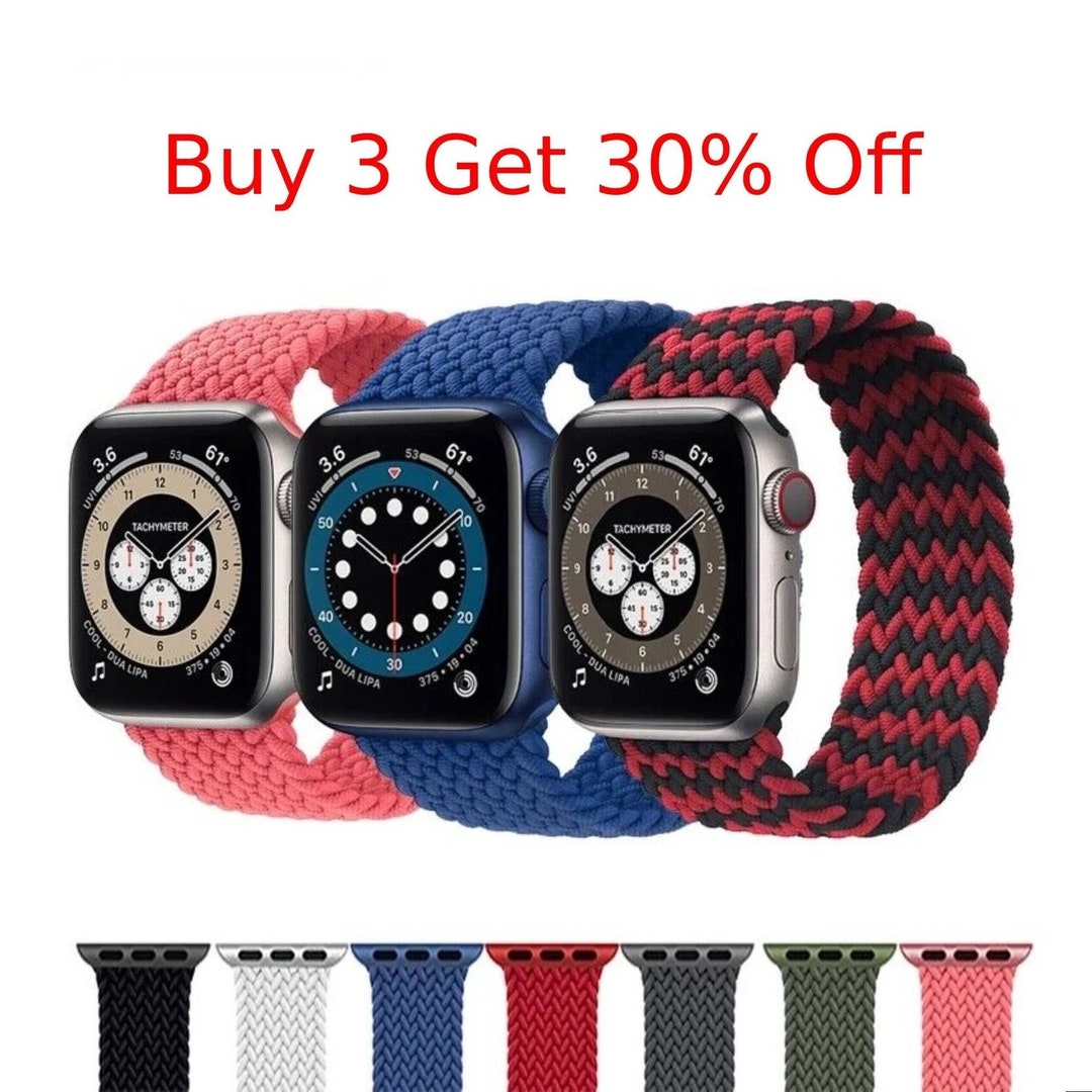Braided Solo Loop Strap Band for Apple Watch Series 7 6 5 Se/knit Woven ...