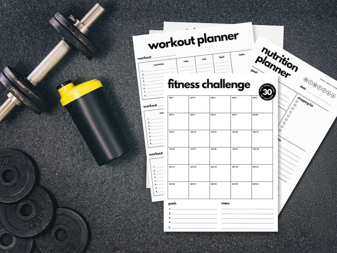 Fitness Planner Printable Strength Workout Tracker Weight Training Plan ...