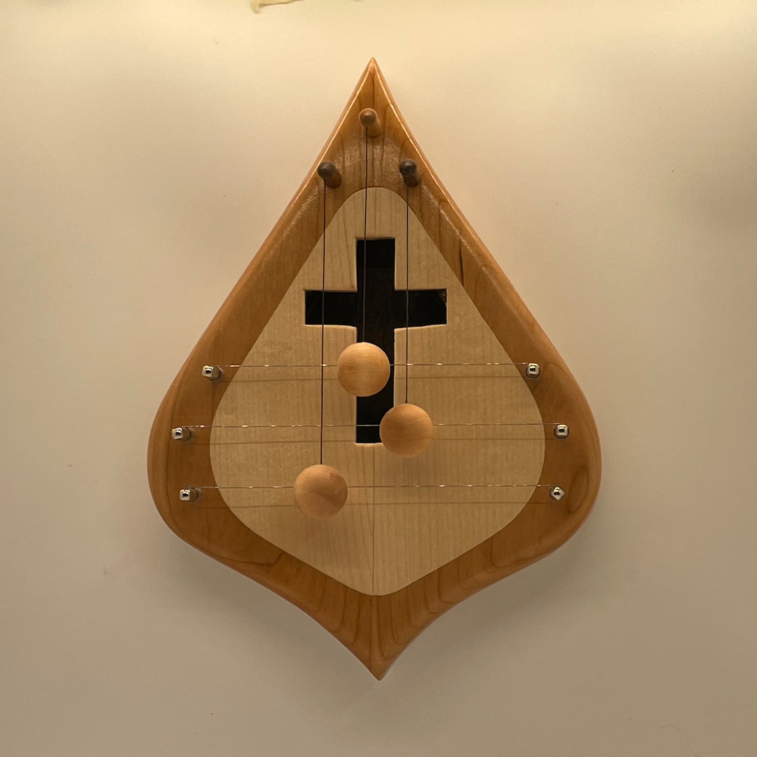 Handmade 3-string Door Harp: Cherry Border, Maple Inlay, Cross Sound ...