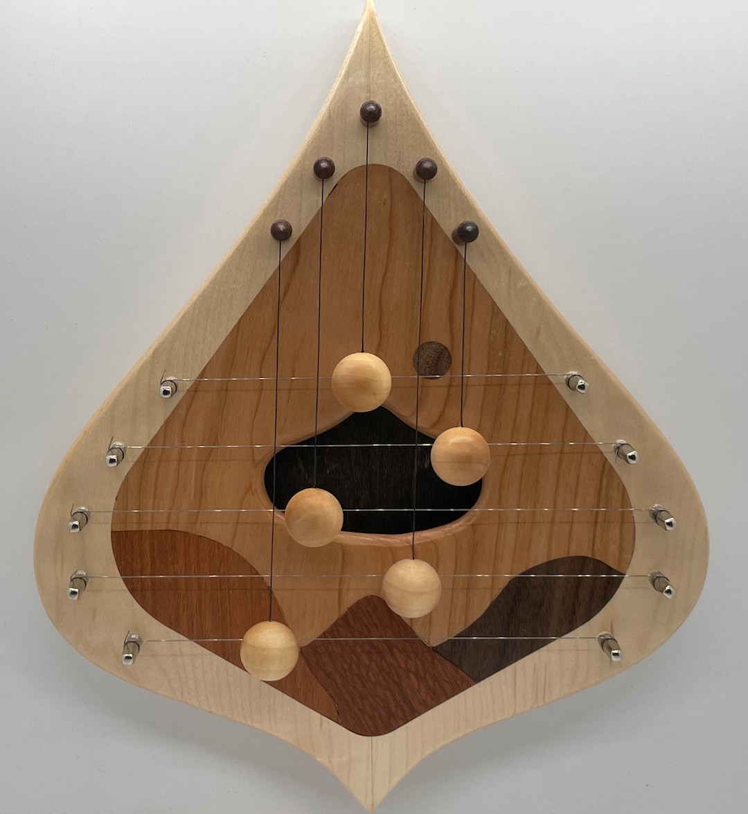 DH5MBCDEC-5 String Door Harp With Maple Border and Decorative Cherry ...